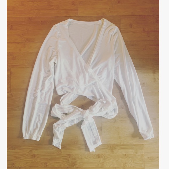 Tops | White Wrap Top | Poshmark